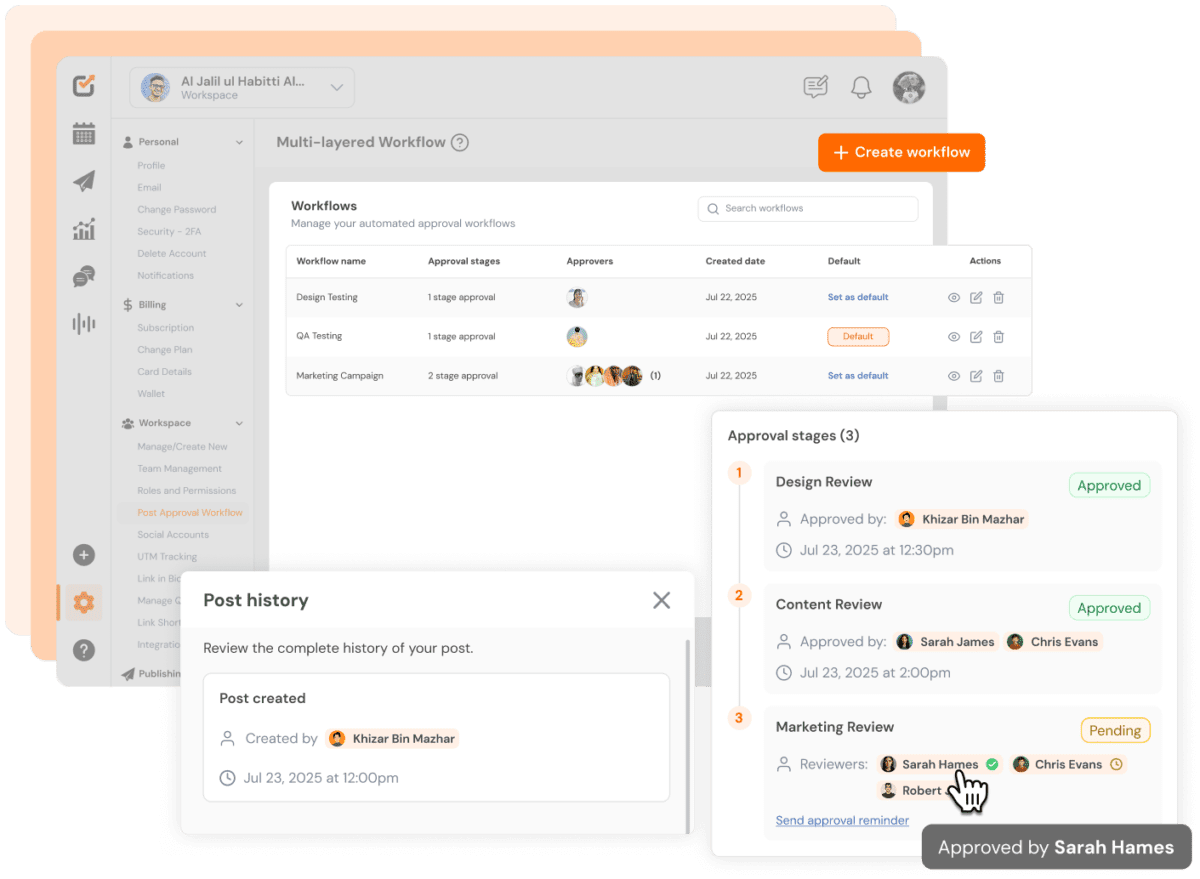 Multi Layer Approval Post Approval for Social Media Teams